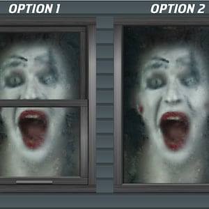 Scary Clown Murky Glass Mime Horror Window Backlit Wall Backdrop Banner ...