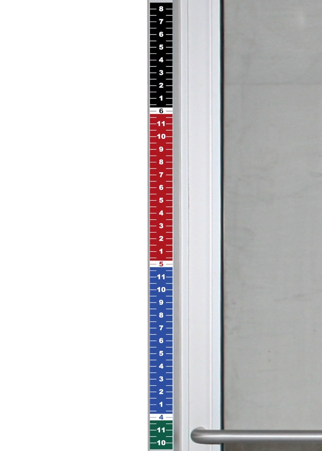Set of 4 - Security Height Ruler Tape Door Frame 1.75" X 35" Color ...