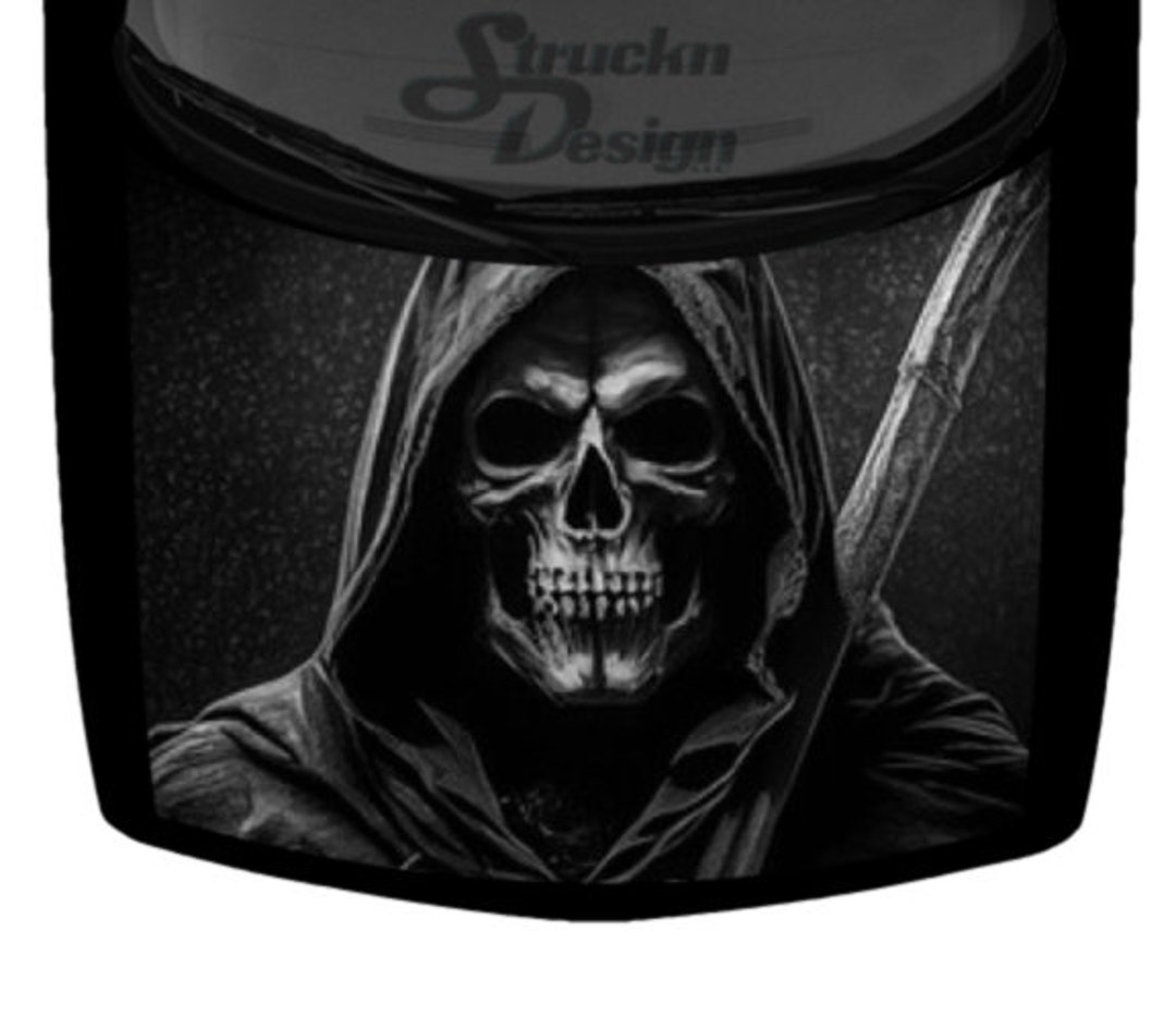 Grayscale Cloaked Grim Reaper Grey Tone Scythe Scary Wrap Truck Car ...