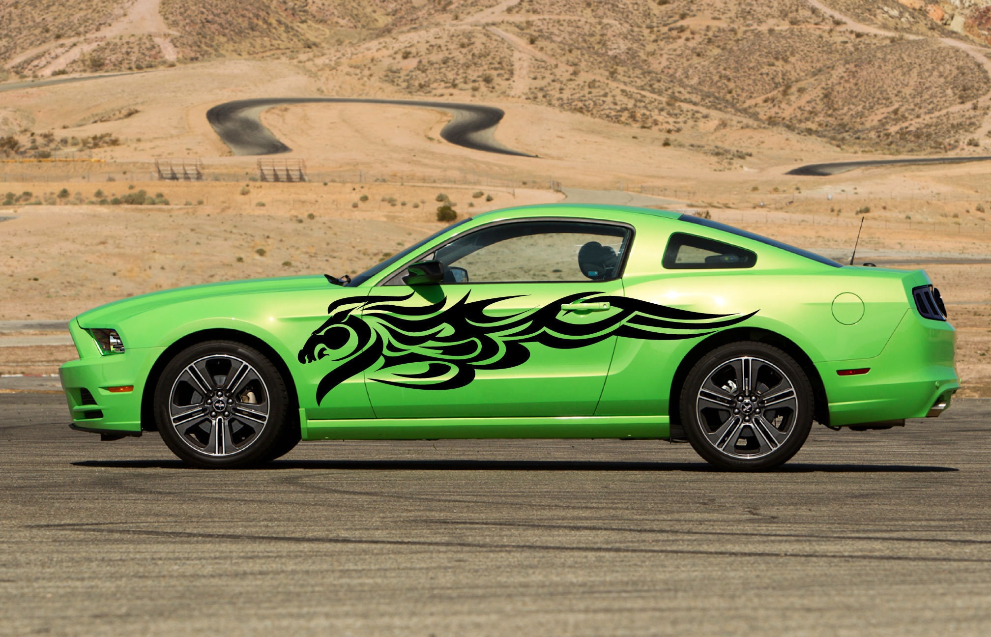 Horse Mustang Design Swirl Tattoo Tribal Door Side Bed Pickup Vehicle ...