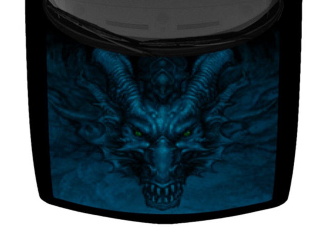 Dragon Blue Face Snarling Kapuze WickelWAGEN Auto Vinyl Grafik ...
