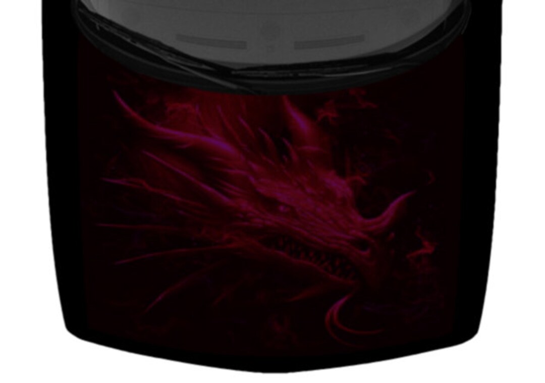 Scaled Dragon Face Red Snarling Truck Vinyl Auto Kapuze Wrap Grafik ...