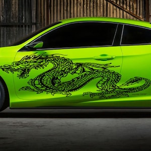 Detailed Winged Dragon Side Bed Doors Pickup Van Vehicle Grunge Truck ...