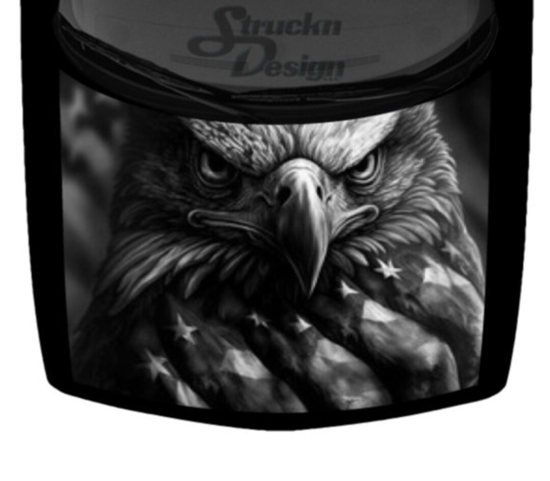 Patriotic Eagle Fierce Angry Beak Grayscale SUV Van Car Pickup Truck ...