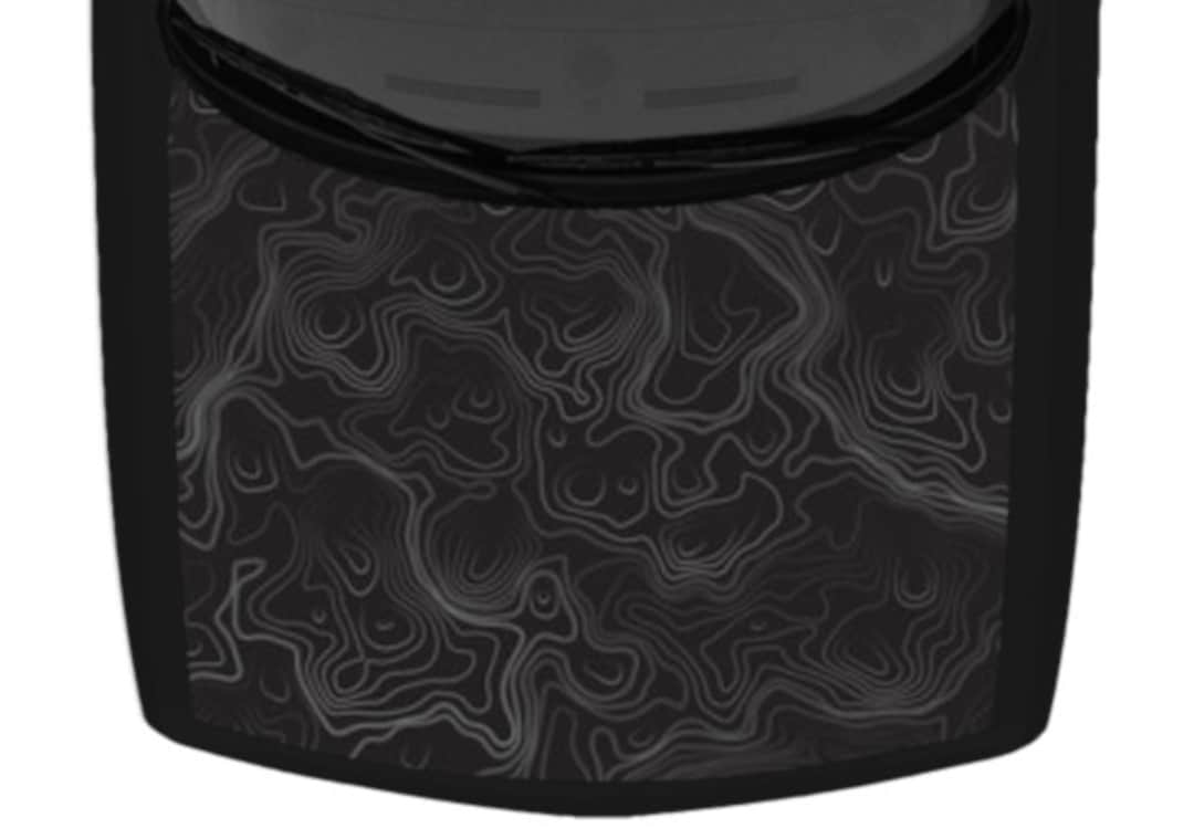 Grayscale Topographic Map Design Black SUV Van Car Pickup Truck Hood ...