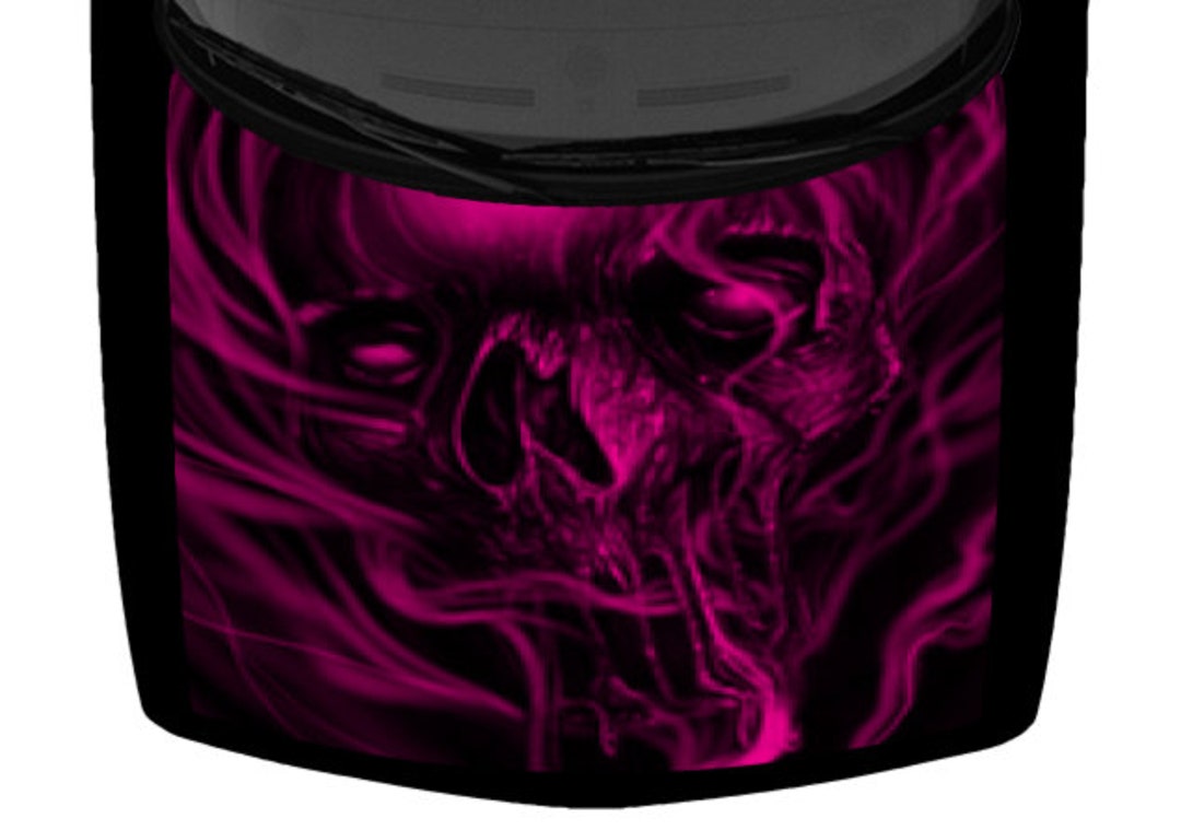 Dark Pink Demon Skull Smoke Demon Design SUV Van Car Pickup Truck Hood ...