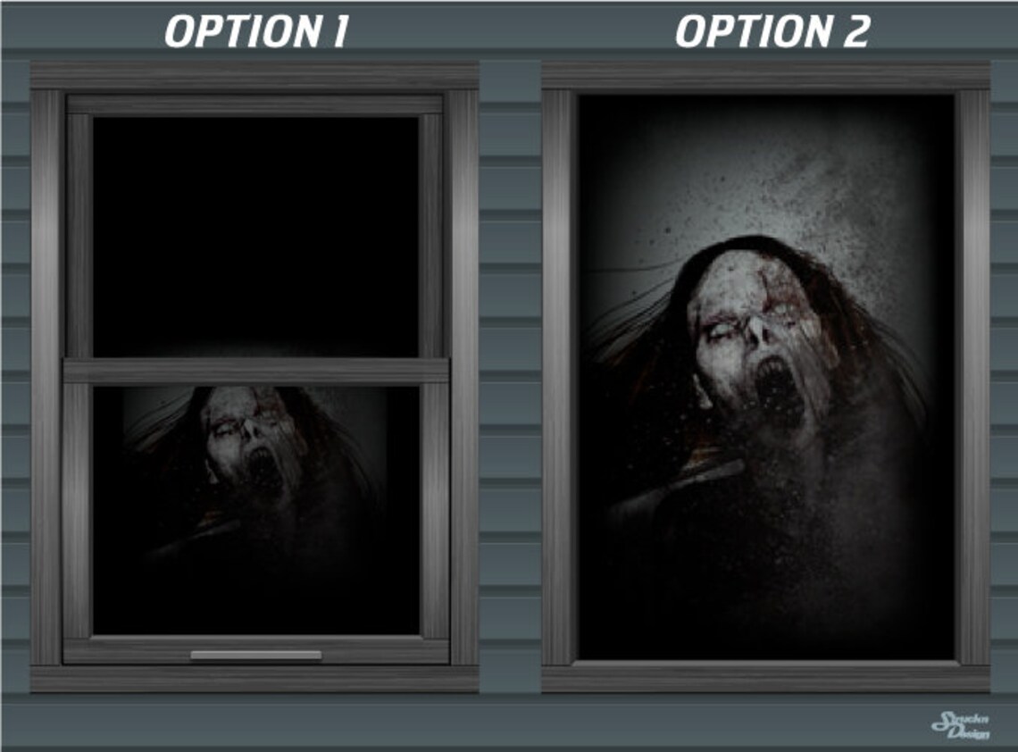 Grey Tint Scary Woman Ghost Horror Window Backlit Wall - Etsy