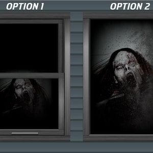 Grey Tint Scary Woman Ghost Horror Window Backlit Wall Backdrop Banner ...