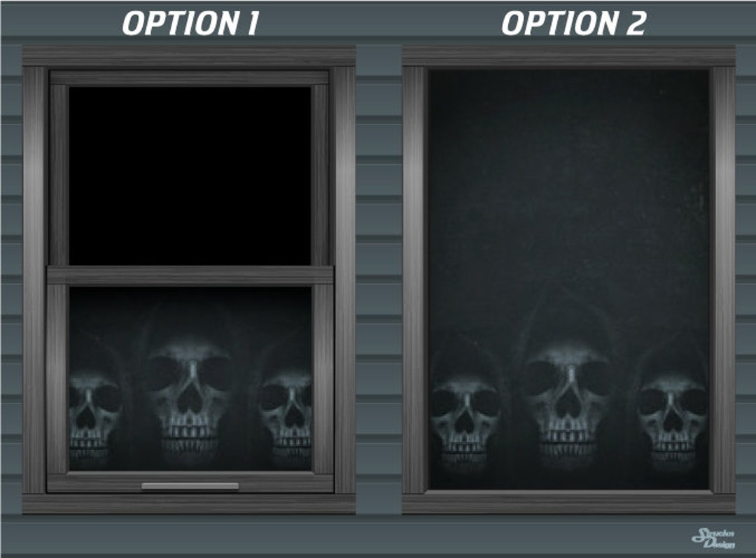 Hooded Human Skulls Cloak Dark Horror Window Backlit Wall Backdrop ...
