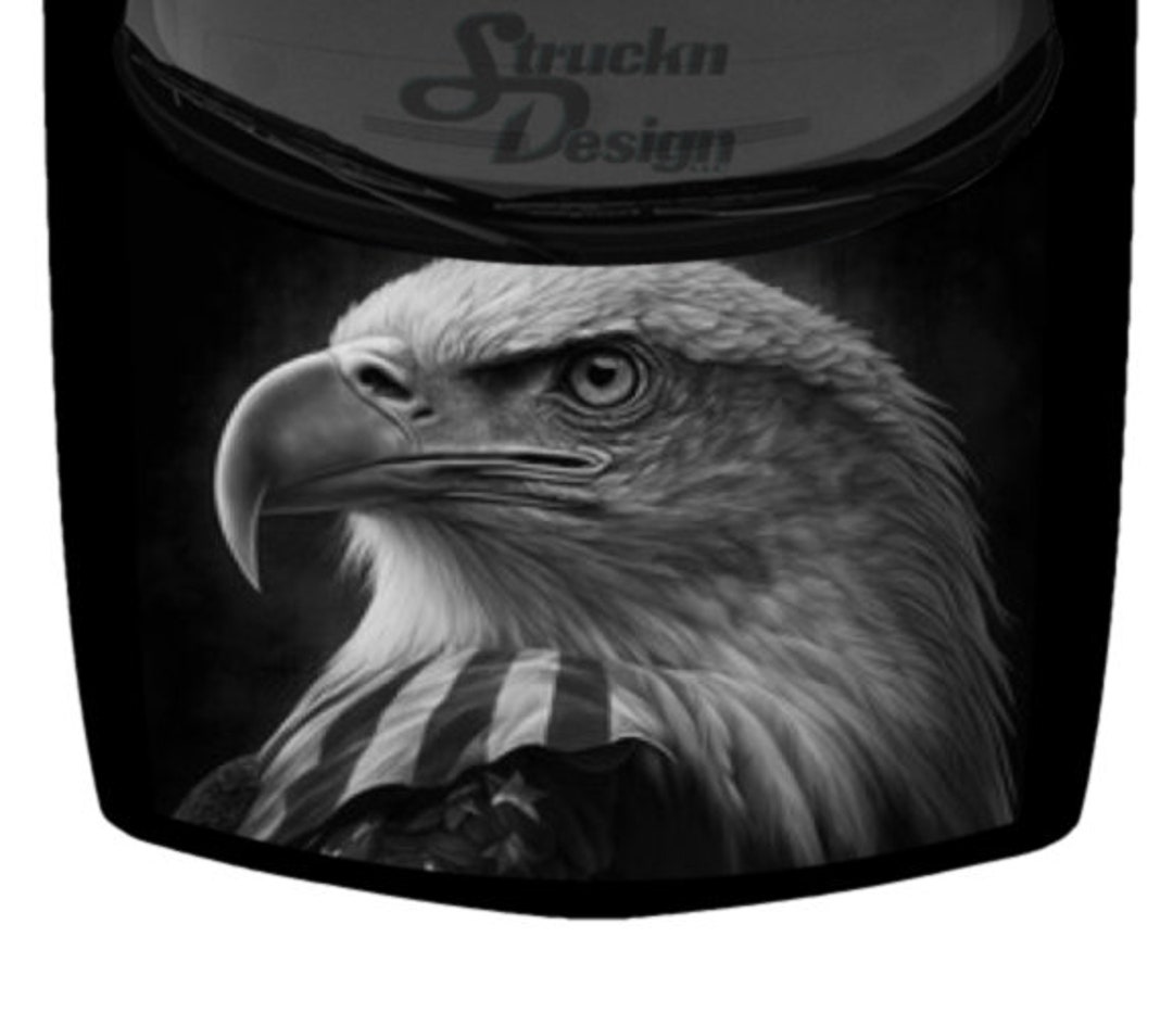 Gray Fierce America Flag USA Bald Eagle Design SUV Van Car Pickup Truck ...