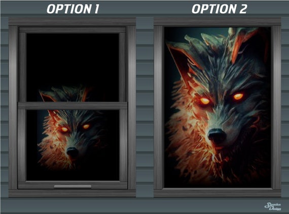 Dark Horror Fierce Angry Werewolf Wolf Window Backlit Wall - Etsy