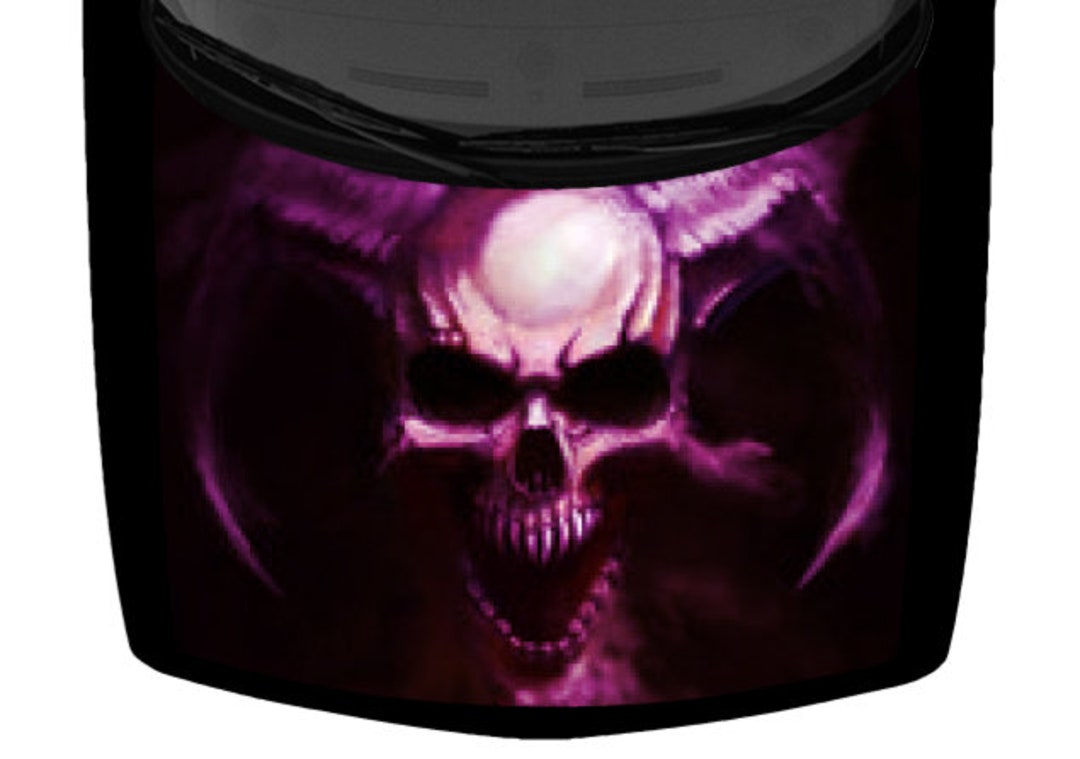 Screaming Devil Skull Magenta Design Black SUV Van Car Pickup Truck ...