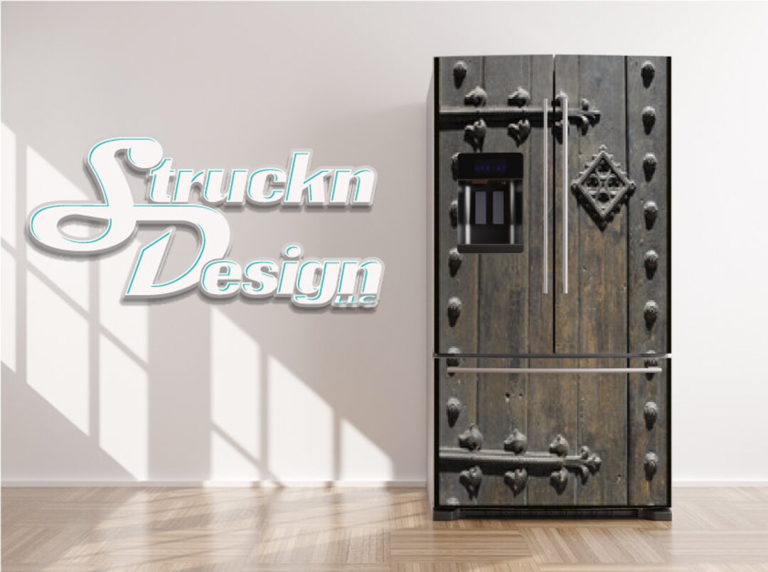 Ancient Floral Metal Pattern Refrigerator Fridge Freezer Wrap Side by ...