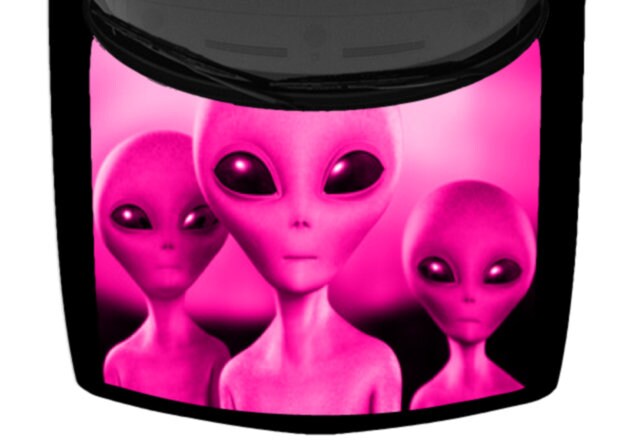 Bright Pink Extra Terrestrial Aliens Space Illustrated Car | Etsy