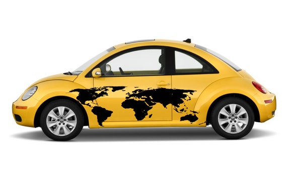 World Map Earth Detailed Bus RV Design Camper Tribal Door Side | Etsy