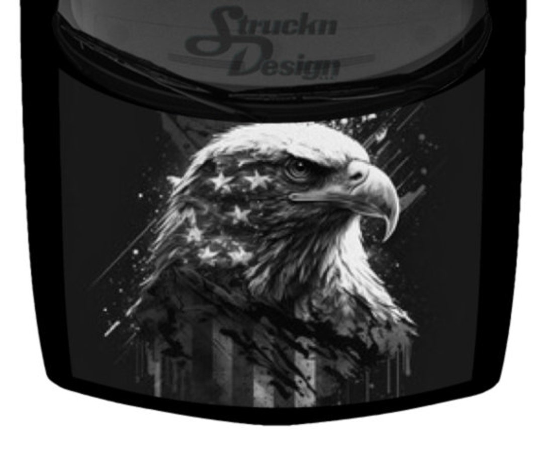 Grayscale Stars Stripes Eagle Flag American SUV Van Car Pickup Truck ...
