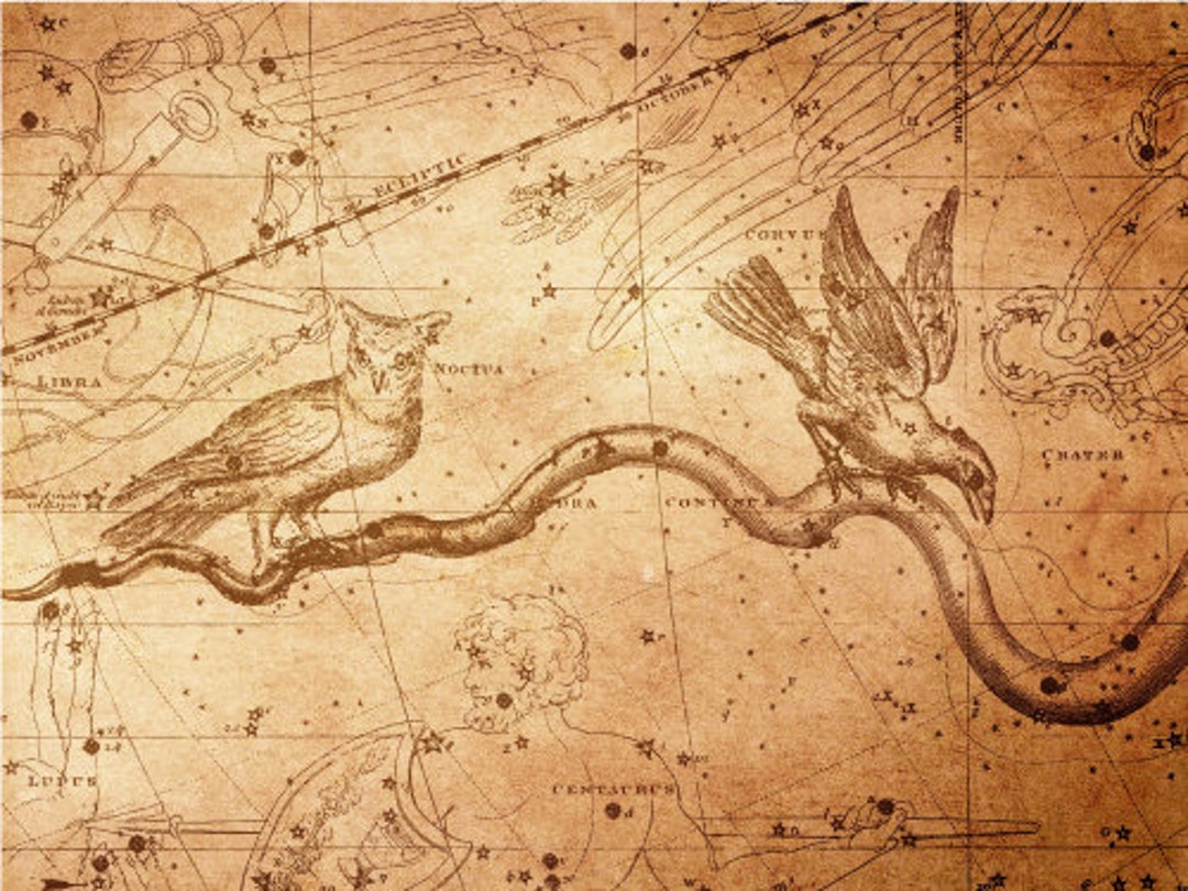 Star Chart Old Time Greek Constellations Poster Print Paper OR Wall ...