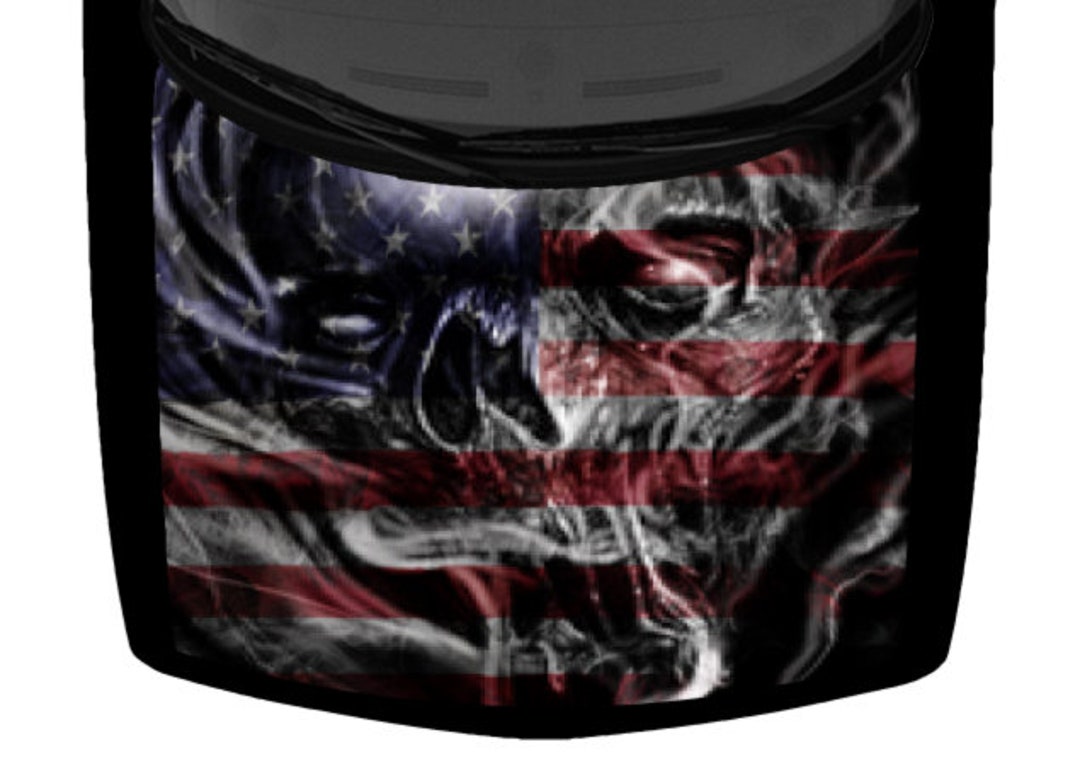 Patriotic Demon Skull Smoke Demon Design SUV Van Car Pickup Truck Hood ...