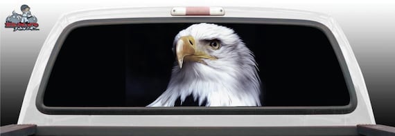 Bald Eagle Printed Rear Window Decal Graphic Truck Pickup Perf - Etsy