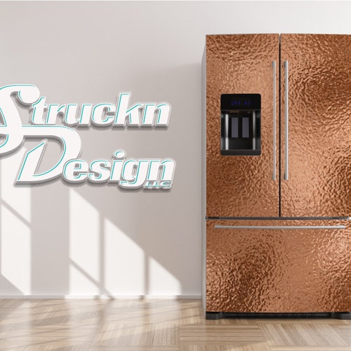 Copper Rose Gold Foil Texture Reflection Refrigerator Fridge - Etsy