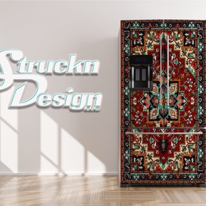 Blue Illustrated Mountain Nature Landscape Refrigerator Fridge Freezer ...