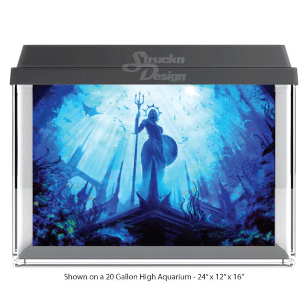 Atlantis Sea Kingdom Cyan Blue Water Underwater 10mil Polyester Fish ...