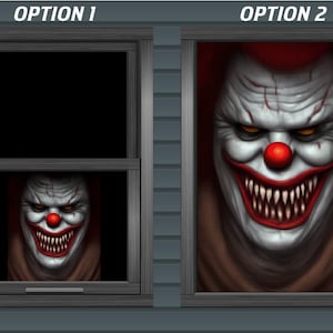Laughing Creepy Scary Horror Clown Face Window Backlit Wall Backdrop ...