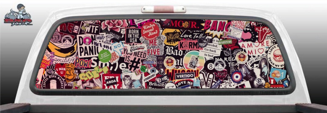 Sticker Bomb Stickers Glass Rear Window Decal Graphic Truck Perf Vinyl ...