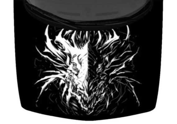 Abstract Scaled Dragon Snarling Teeth White Pickup Van Car SUV - Etsy
