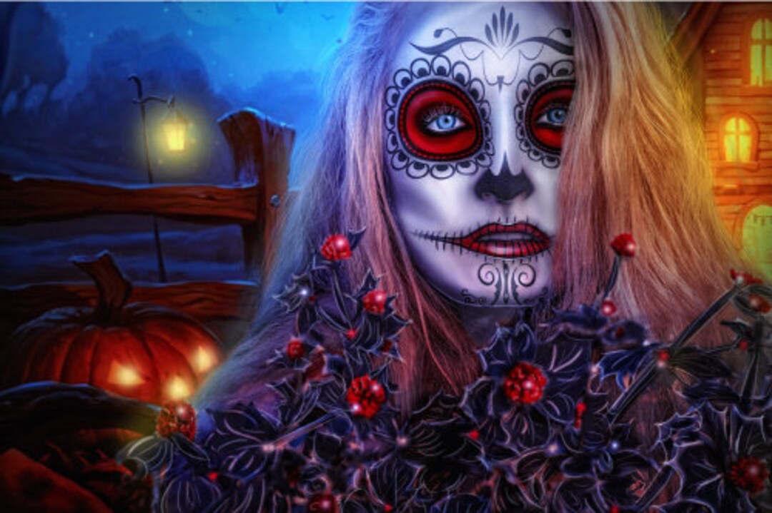 Voodoo Painted Face Drawing Graffiti Painting Wall Art Colors - Etsy