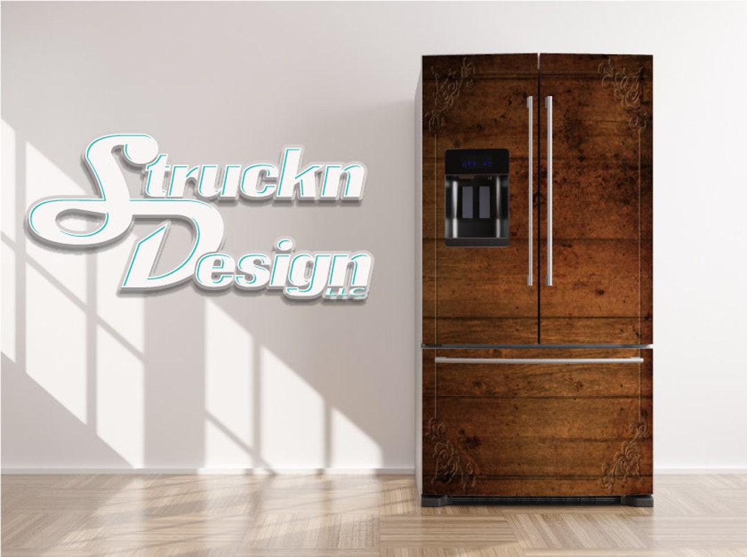 Brown Decorative Wood Wooden Texture Refrigerator Fridge Freezer Wrap ...