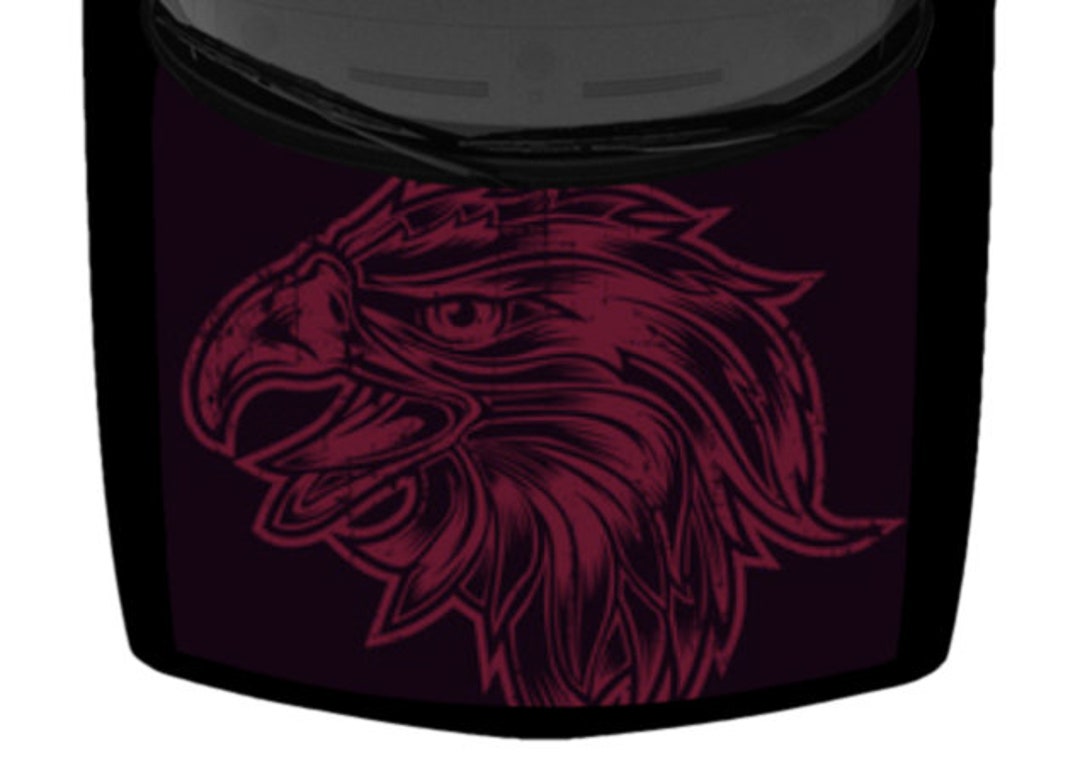 Vintage Dark Pink Eagle Head Black Truck Car Hood Wrap Vinyl Graphic ...