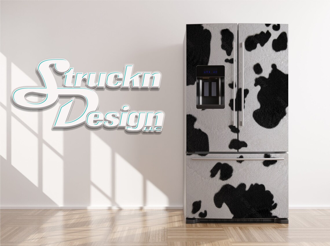 Furry Cow Print Realistic Cow Spots Farmhouse Refrigerator - Etsy