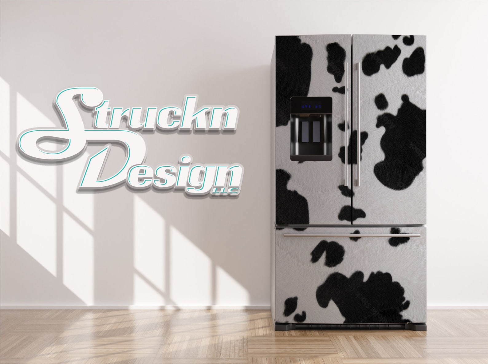 Furry Cow Print Realistic Cow Spots Farmhouse Refrigerator Fridge ...
