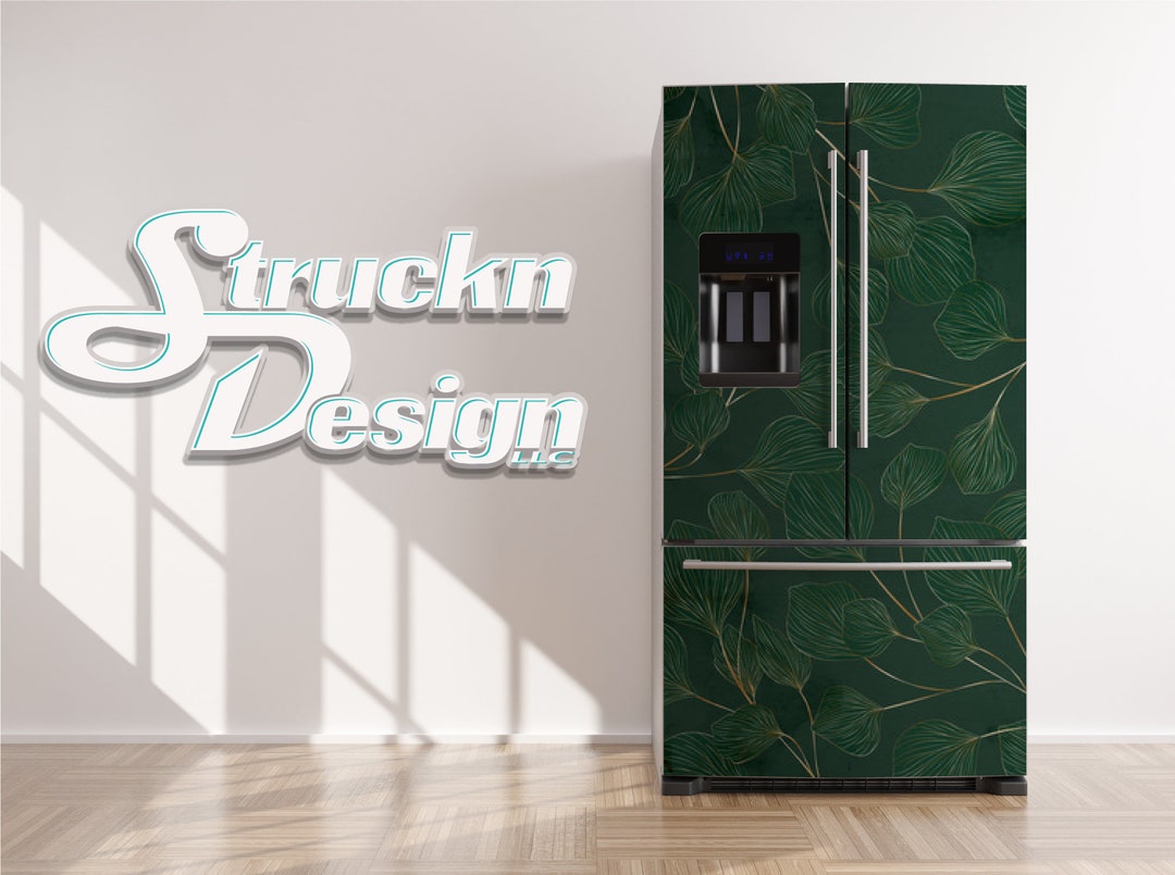 Green Line Art Plant Peperomia Botanical Refrigerator Fridge Freezer ...