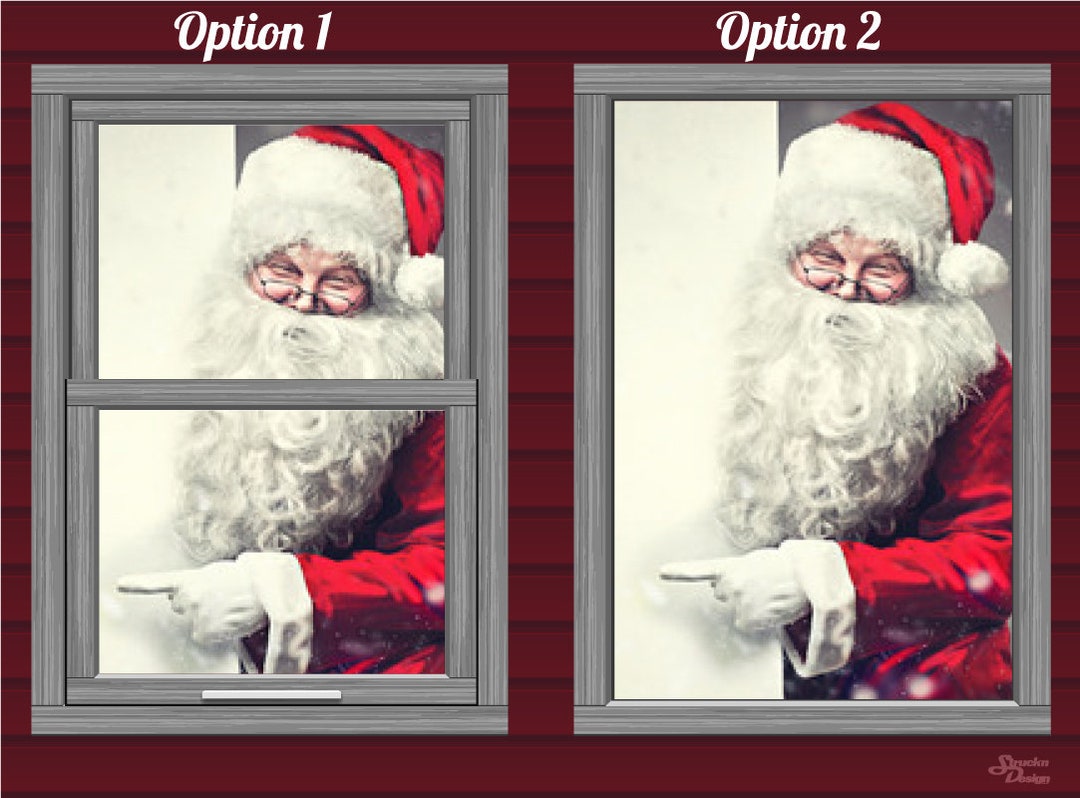 Festive Santa Saint Nick Snowy Window Backlit Wall Backdrop Banner ...