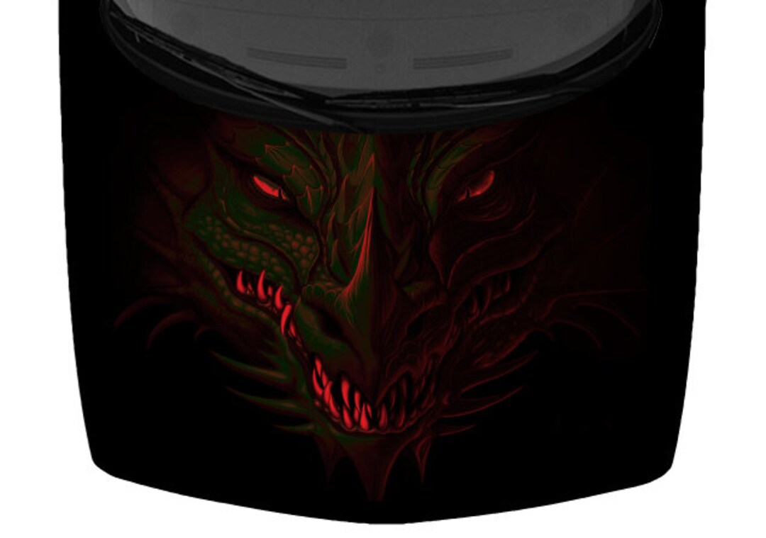 Scaled Dark Red Dragon Snarling Design SUV Van Car Pickup Truck Hood ...
