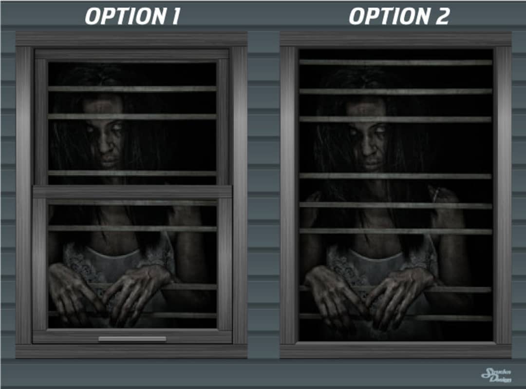 Behind Blinds Scary Woman Ghost Horror Window Backlit Wall Backdrop ...