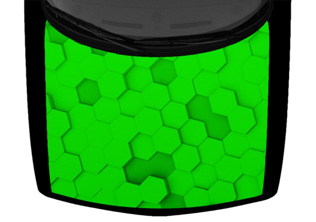 Hexagonal 3D Graphic Neon Green Design Black SUV Van Car Pickup Truck ...