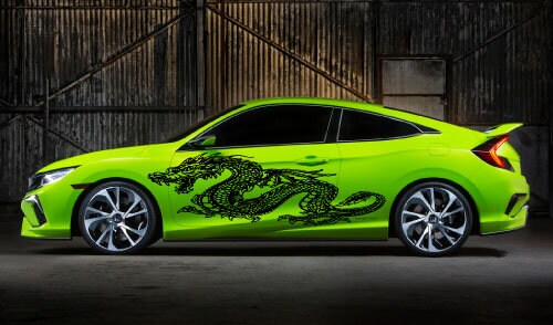 Detailed Winged Dragon Side Bed Doors Pickup Van Vehicle Grunge Truck ...