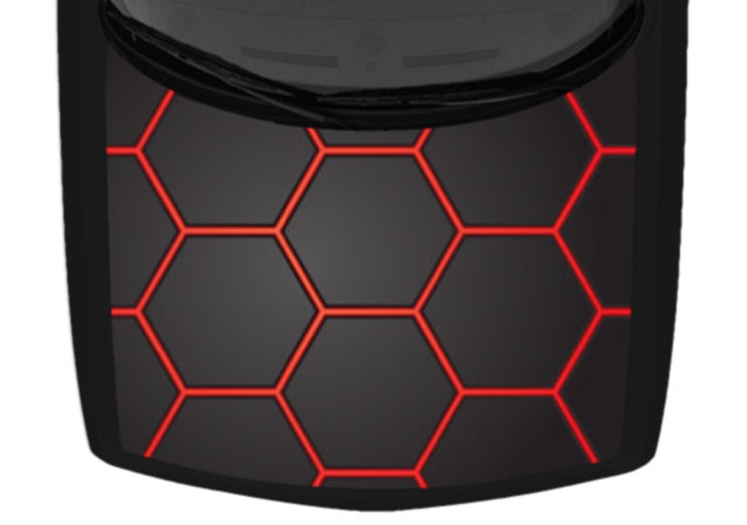 Hexagon Mosaik Muster Rot Design Schwarz SUV Van Car Pickup Truck ...