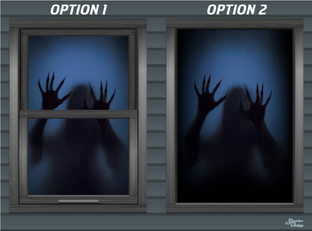 Scary Woman Frosted Glass Ghost Horror Window Backlit Wall Backdrop ...