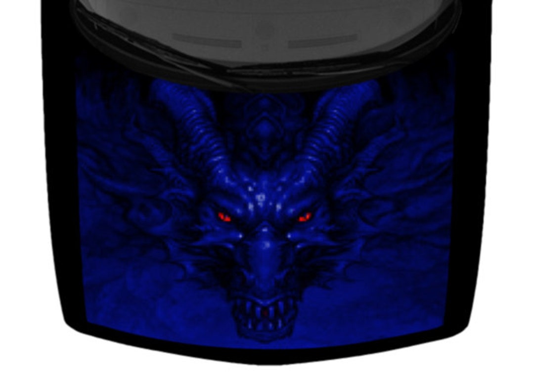 Blue Dragon Face Snarling Kapuze WickelWAGEN Auto Vinyl Grafik ...