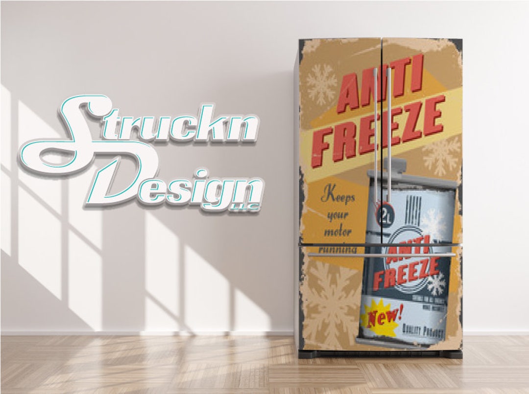 Vintage Anti-freeze Advertisement Design Refrigerator Fridge Freezer ...