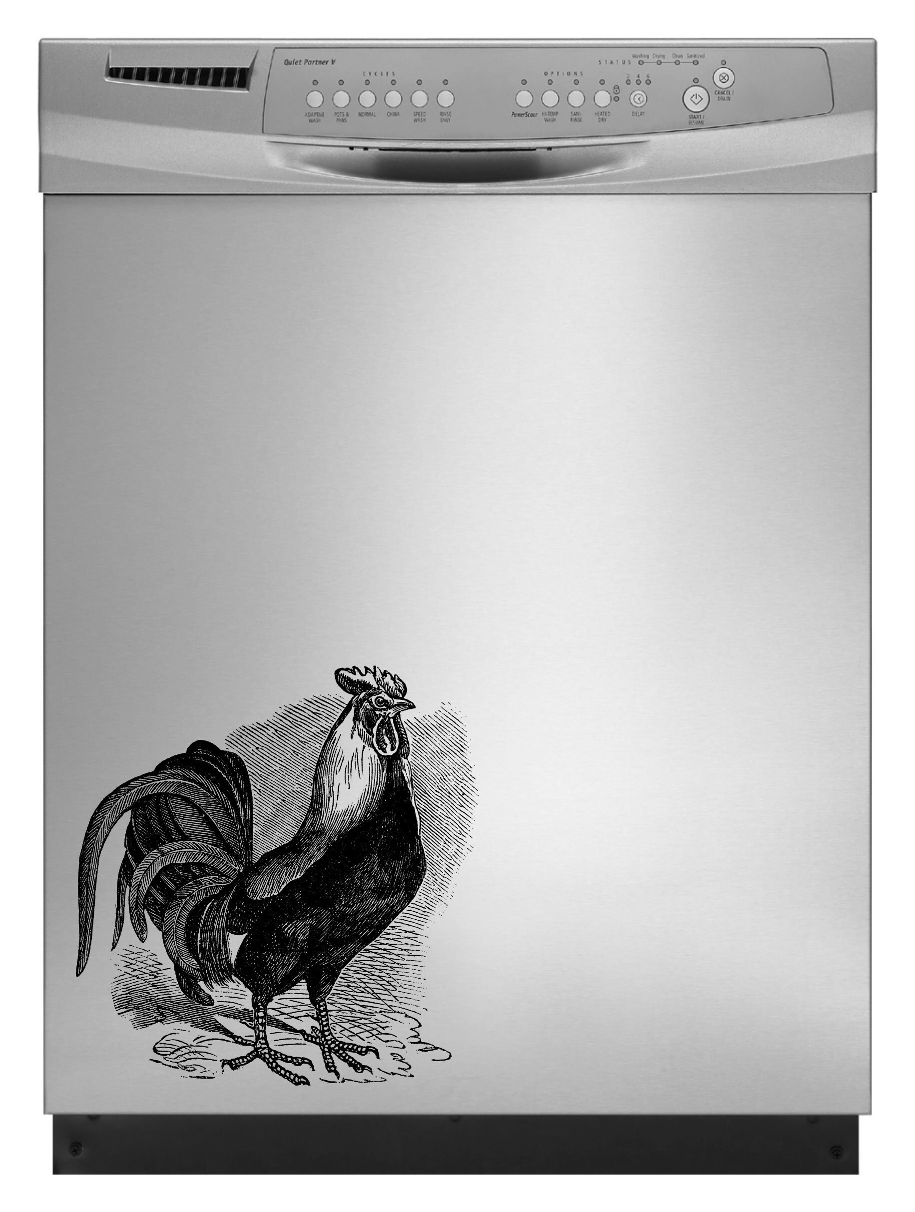 Rooster Hen Chicken Farm Design Decal Sticker Dishwasher | Etsy