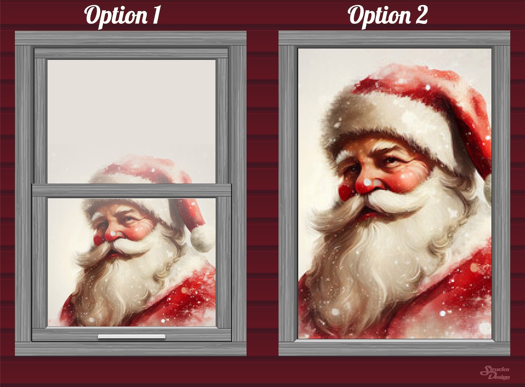 Jolly Classic Santa Saint Nick Window Backlit Wall Backdrop Banner ...