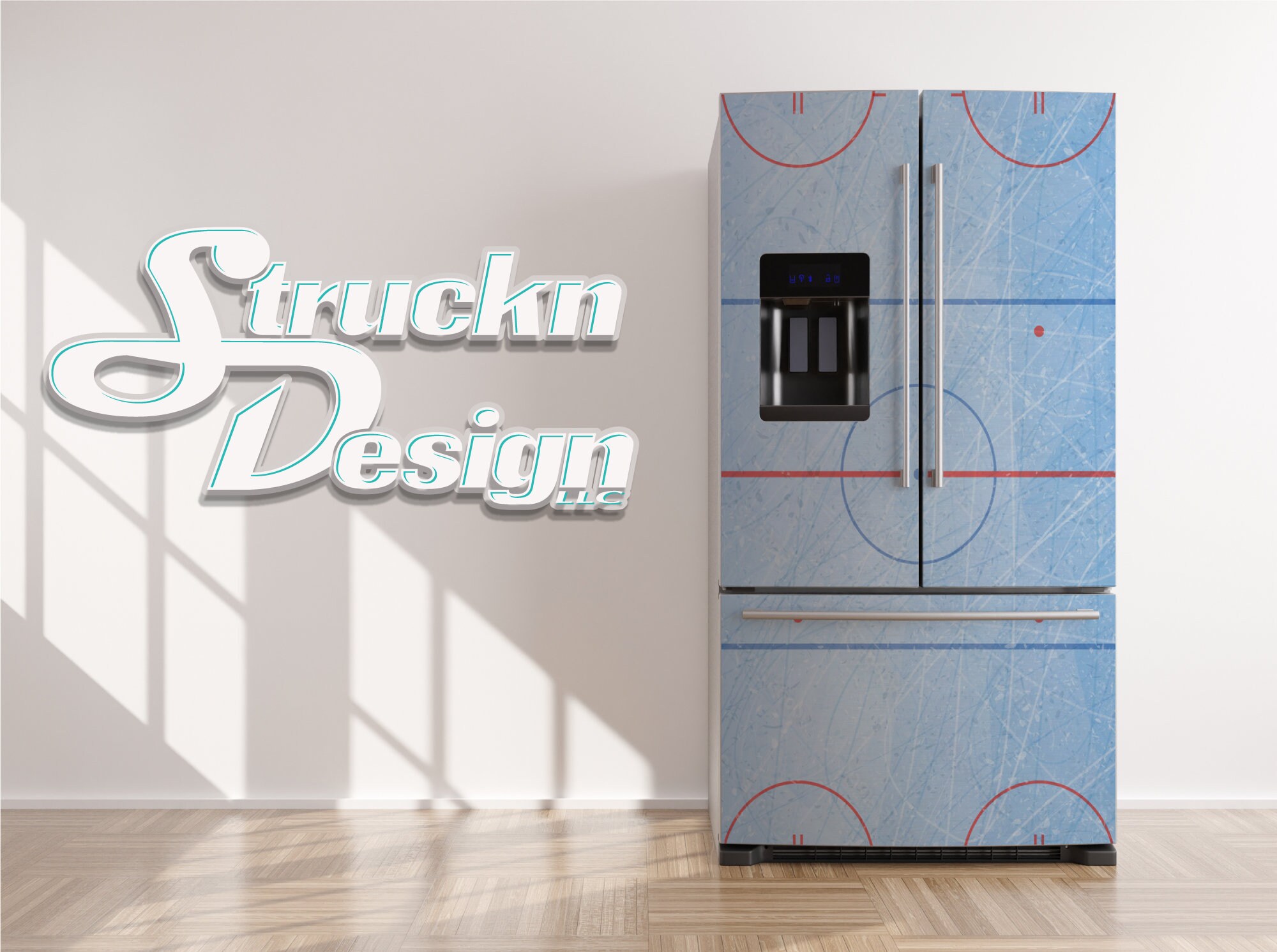 Ice Hockey Rink Ice Skating Sports Refrigerator Fridge Freezer Wrap ...