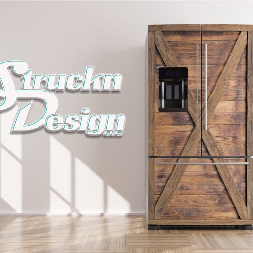 Barn Style Rustic Wood Planks Blue Tan Art Refrigerator Fridge - Etsy