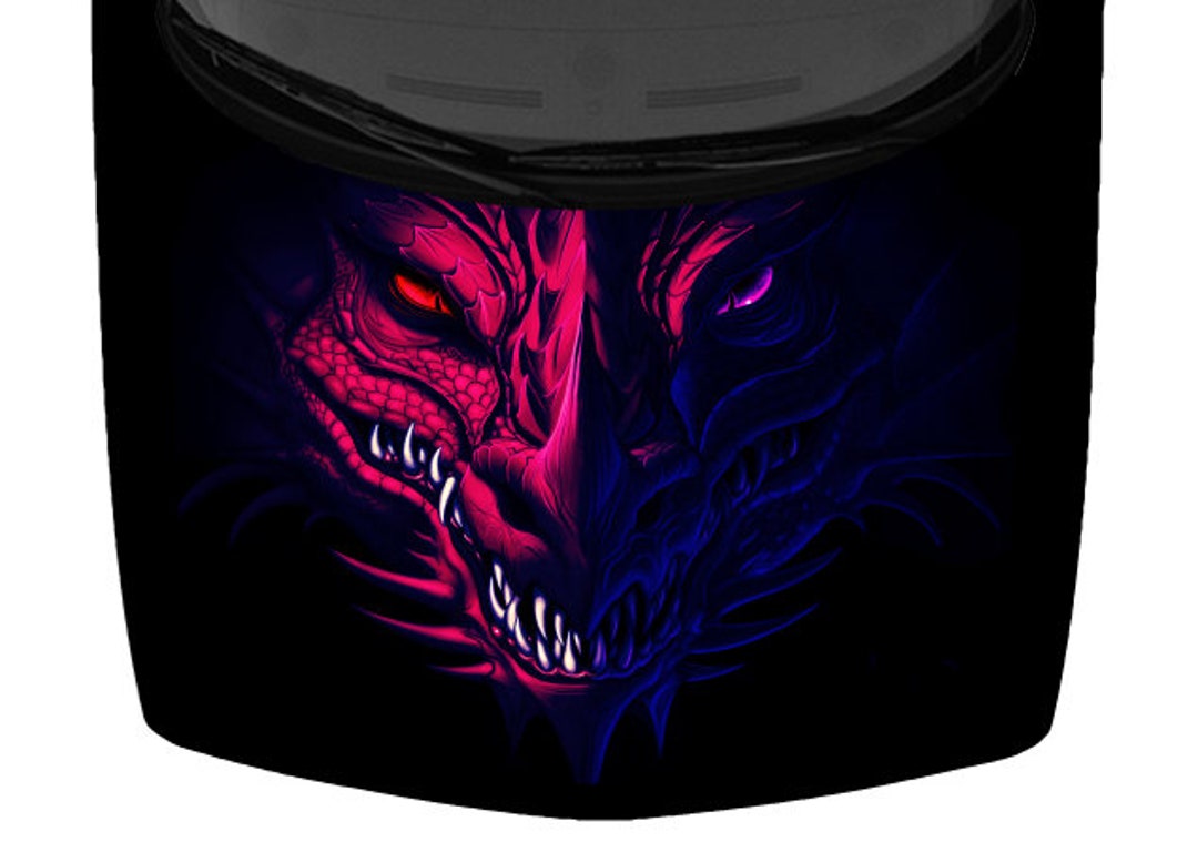 Scaled Red Purple Blue Dragon Snarling Truck Car Hood Wrap - Etsy