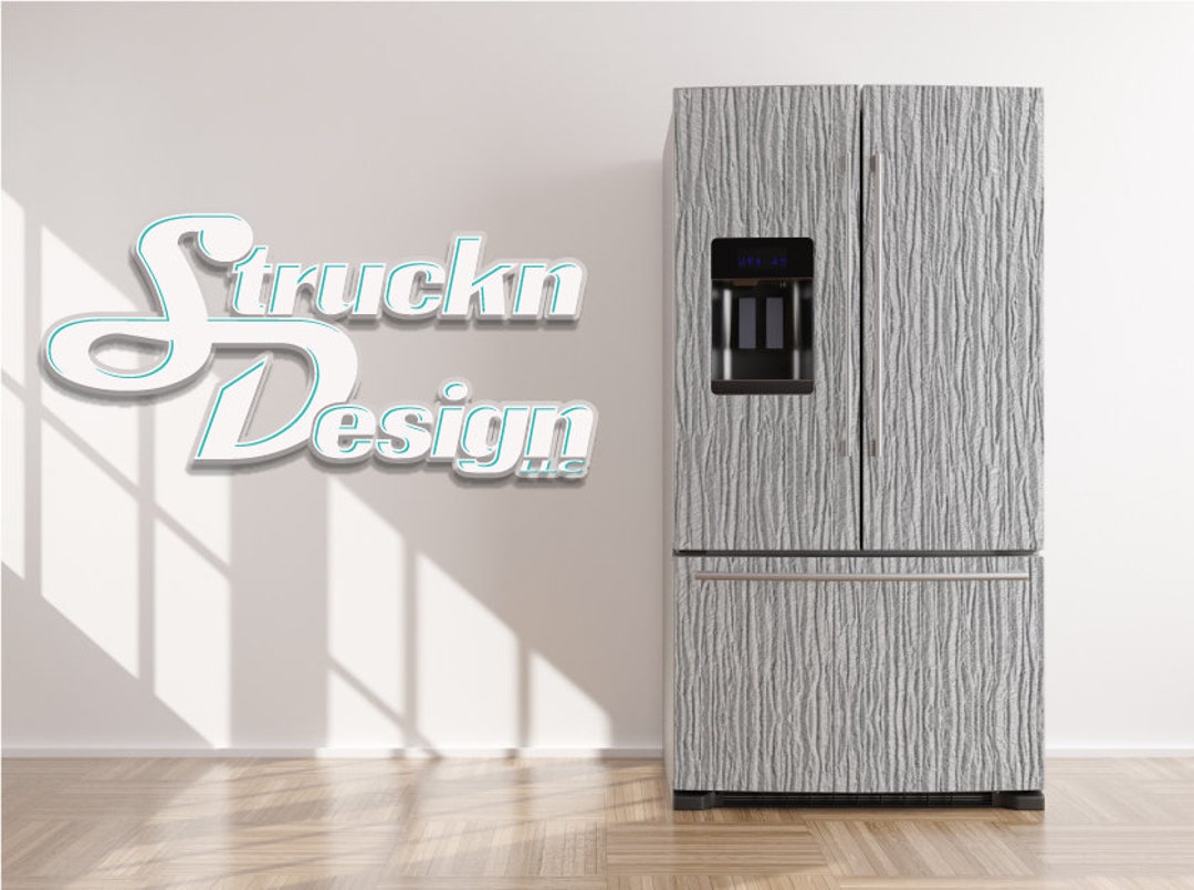 White Stone Texture Flat Rock Modern Refrigerator Fridge Freezer Wrap ...